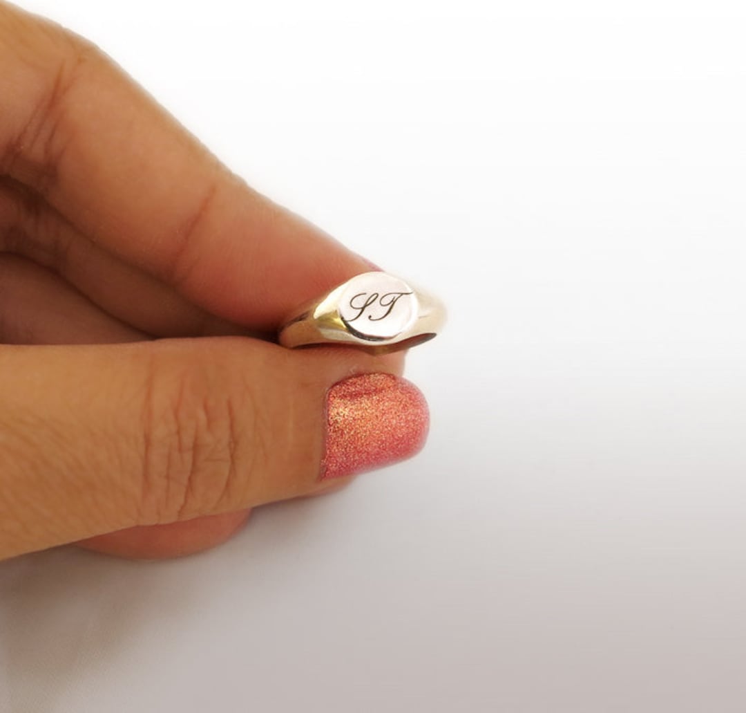 Personalized Ring, Monogram Ring, Silver Initial Ring, Engraved Initial ...
