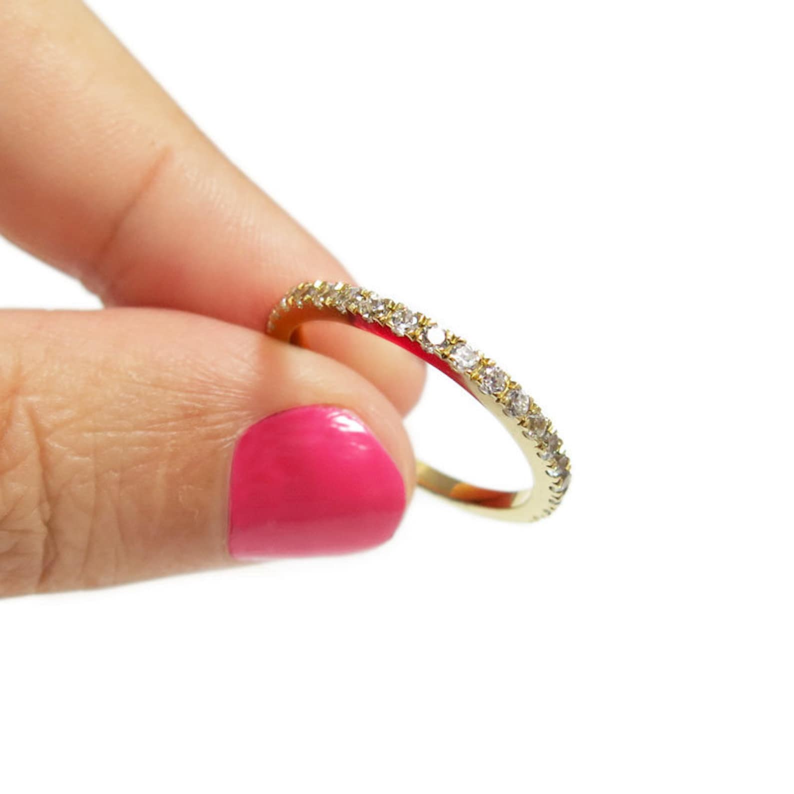 Stackable Wedding Ring Diamond Anniversary Ring Gold | Etsy