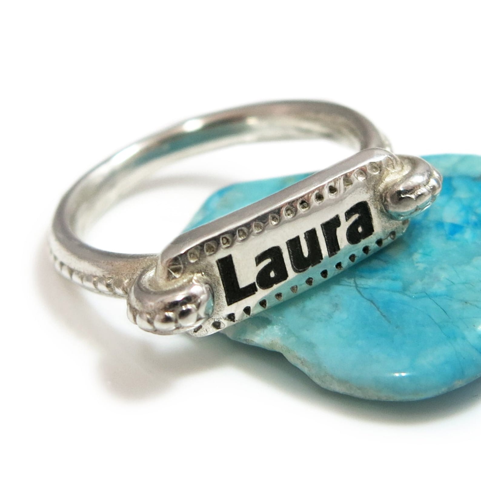 Nameplate Ring Personalized 14K Gold Ring Engraved Ring - Etsy