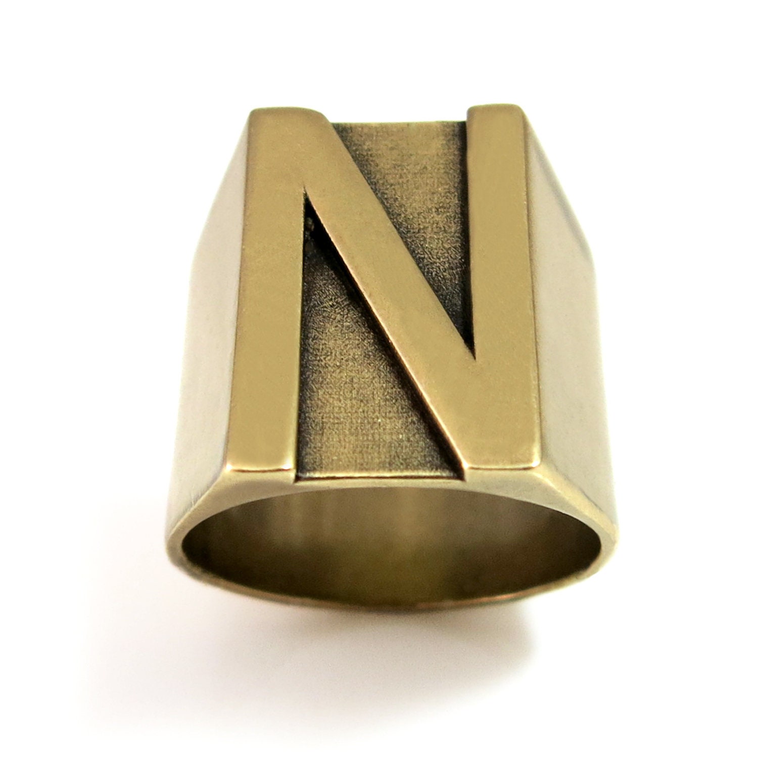 Letter Ring Initial Ring Chunky Ring Alphabet Ring - Etsy Israel