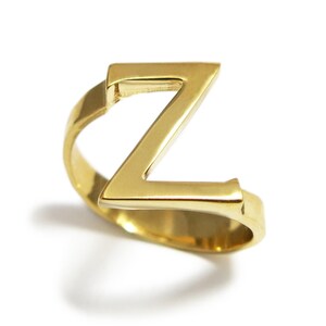 Gold Initial Ring, Gold Letter Ring, Z Ring, Custom Initial Ring ...