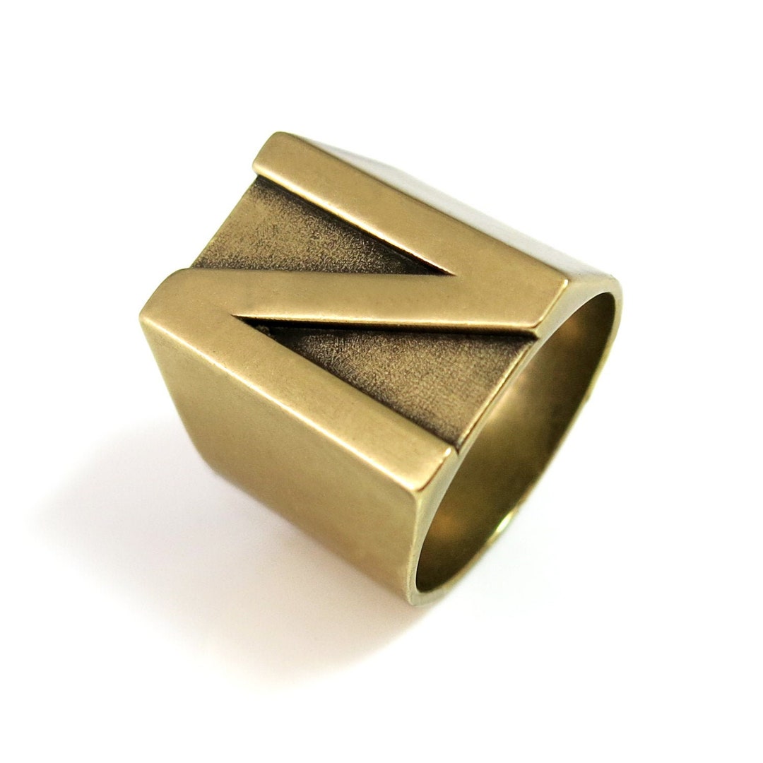 Letter Ring, Initial Ring, Chunky Ring, Alphabet Ring, Personalized ...