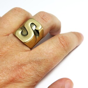 Initial Ring, Chunky Ring, Letter Ring, Alphabet Ring, Initial Jewelry ...