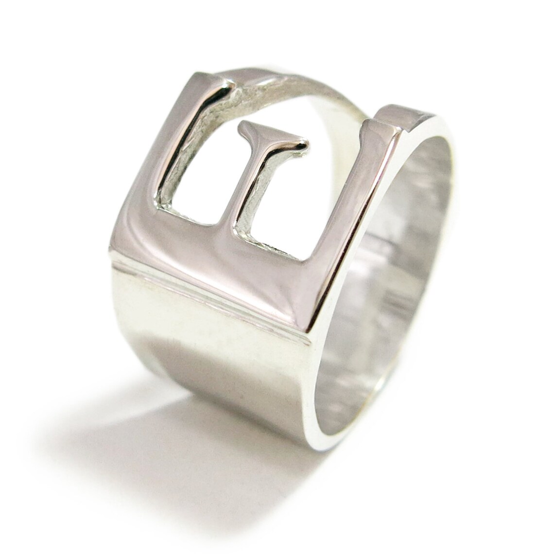 E Ring Initial Ring Custom Silver Ring Initial Gift for - Etsy