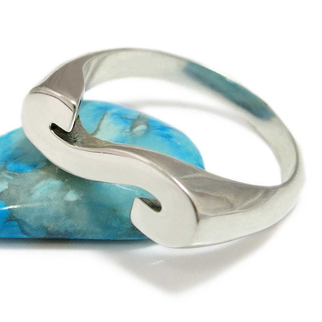 White Gold Initial Ring, Gold Initial Signet Ring, Gold Initial Jewelry ...