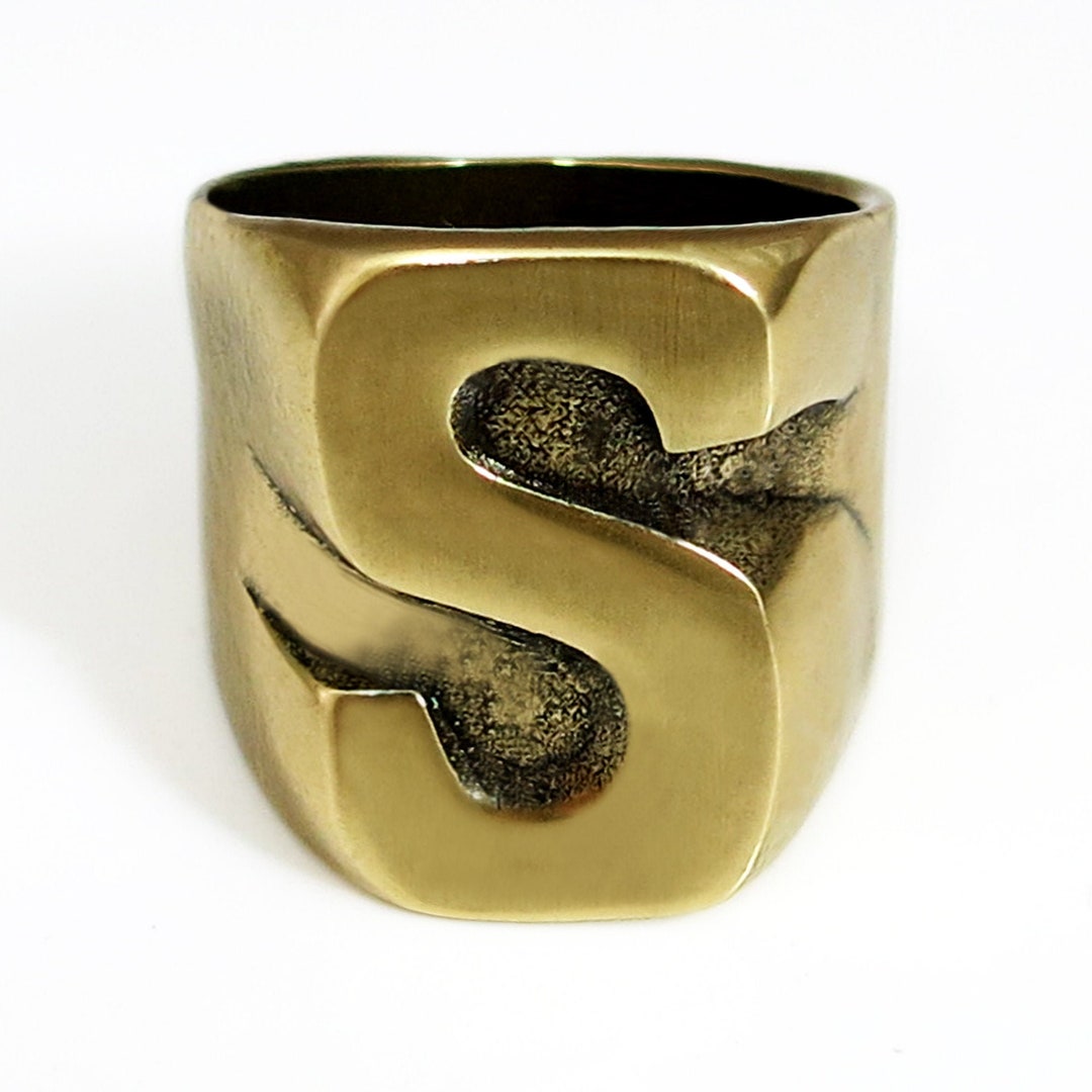 Initial Ring, Chunky Ring, Letter Ring, Alphabet Ring, Initial Jewelry ...