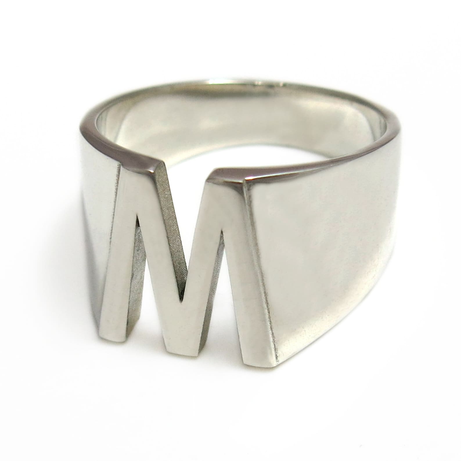 Initial Ring Silver Letter Ring Alphabet Ring Chunky - Etsy