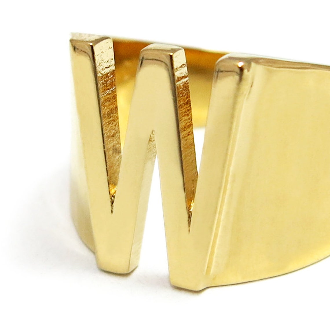 Personalized Initial Ring Custom Initial Ring Initial W - Etsy