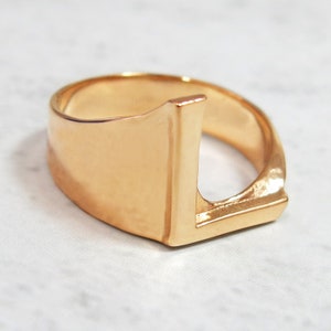 Initial Ring, Rose Gold Initial Ring, Alphabet Ring, Monogram Ring ...