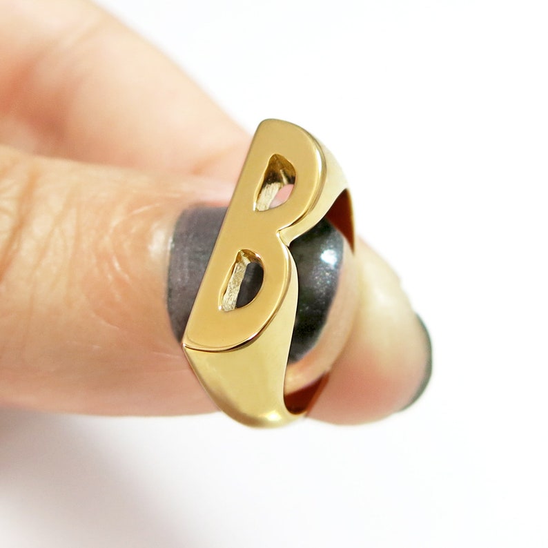 Initial Ring Letter Ring Alphabet Ring Initial B Ring Ring - Etsy