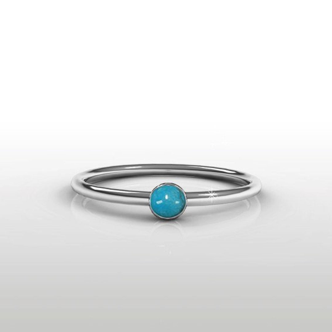 Gold Blue Ring, Blue Gemstone Ring, Stackable Ring, Blue Anniversary ...