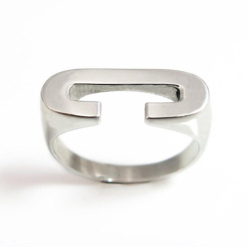 Initial Ring, Silver Letter Ring, C Ring, Initial Jewelry, Unisex ...
