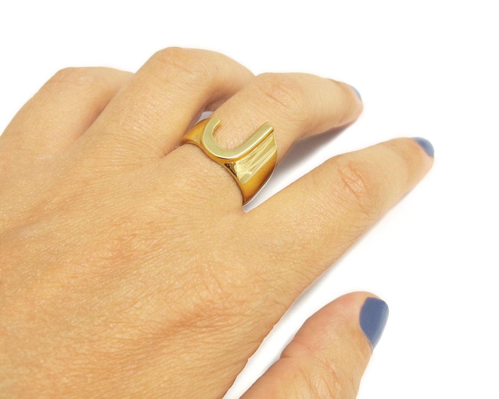 Initial Ring, J Ring, Personalized Initial Gift, Name Ring, Monogram ...