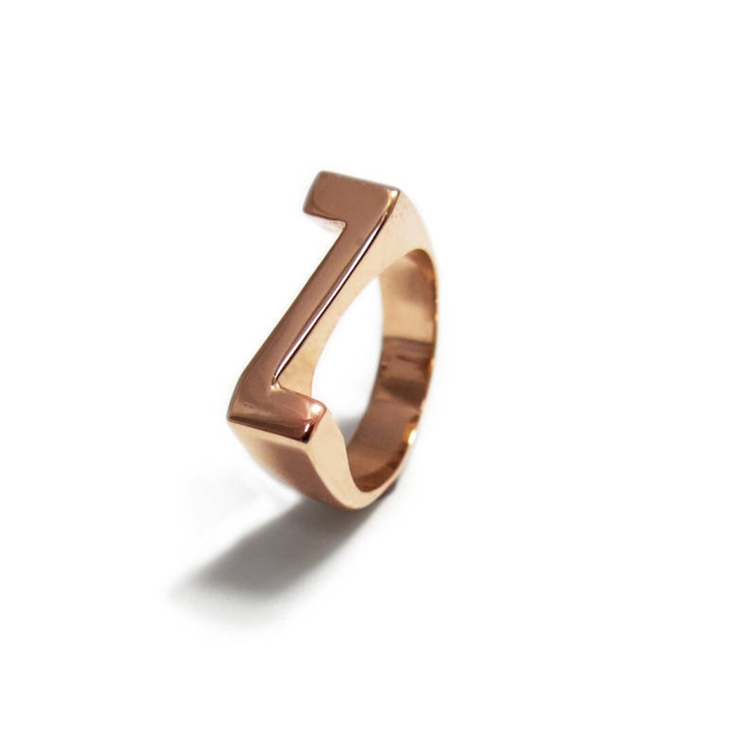 Monogram Ring, Personalized Initial Ring, Custom Initial Ring, Alphabet ...