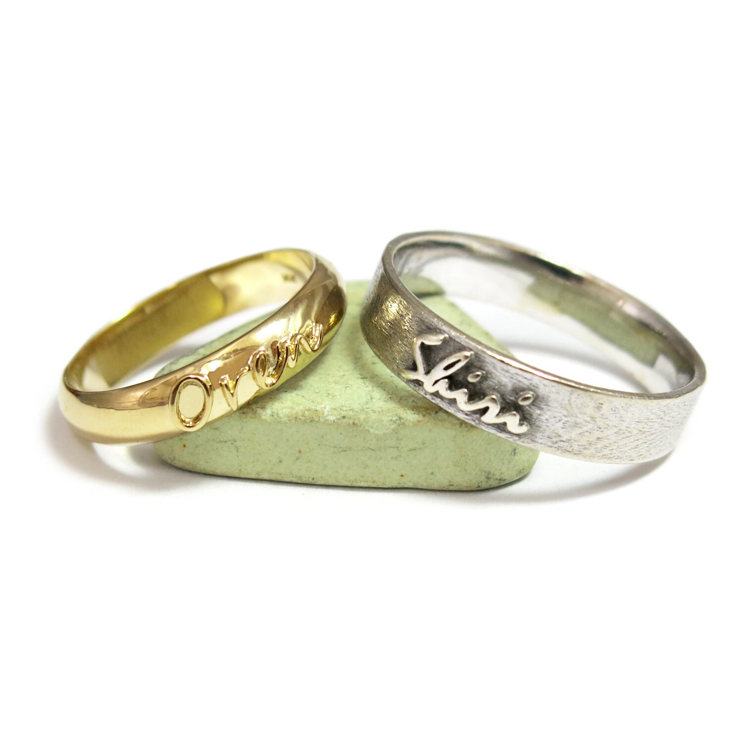 Wedding Band Set Personalized Wedding Rings Wedding Ring | Etsy