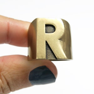Initial Ring, Letter Ring, Chunky Initial Ring, Letter R Ring, Man ...