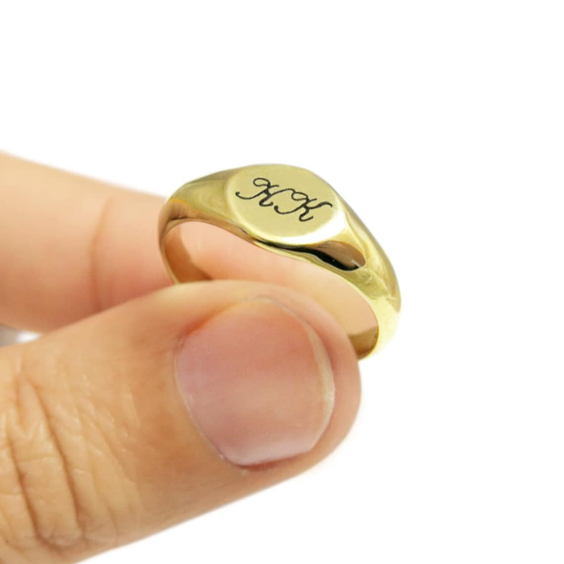Gold Signet Ring Custom Name Ring Monogram Initial Ring - Etsy