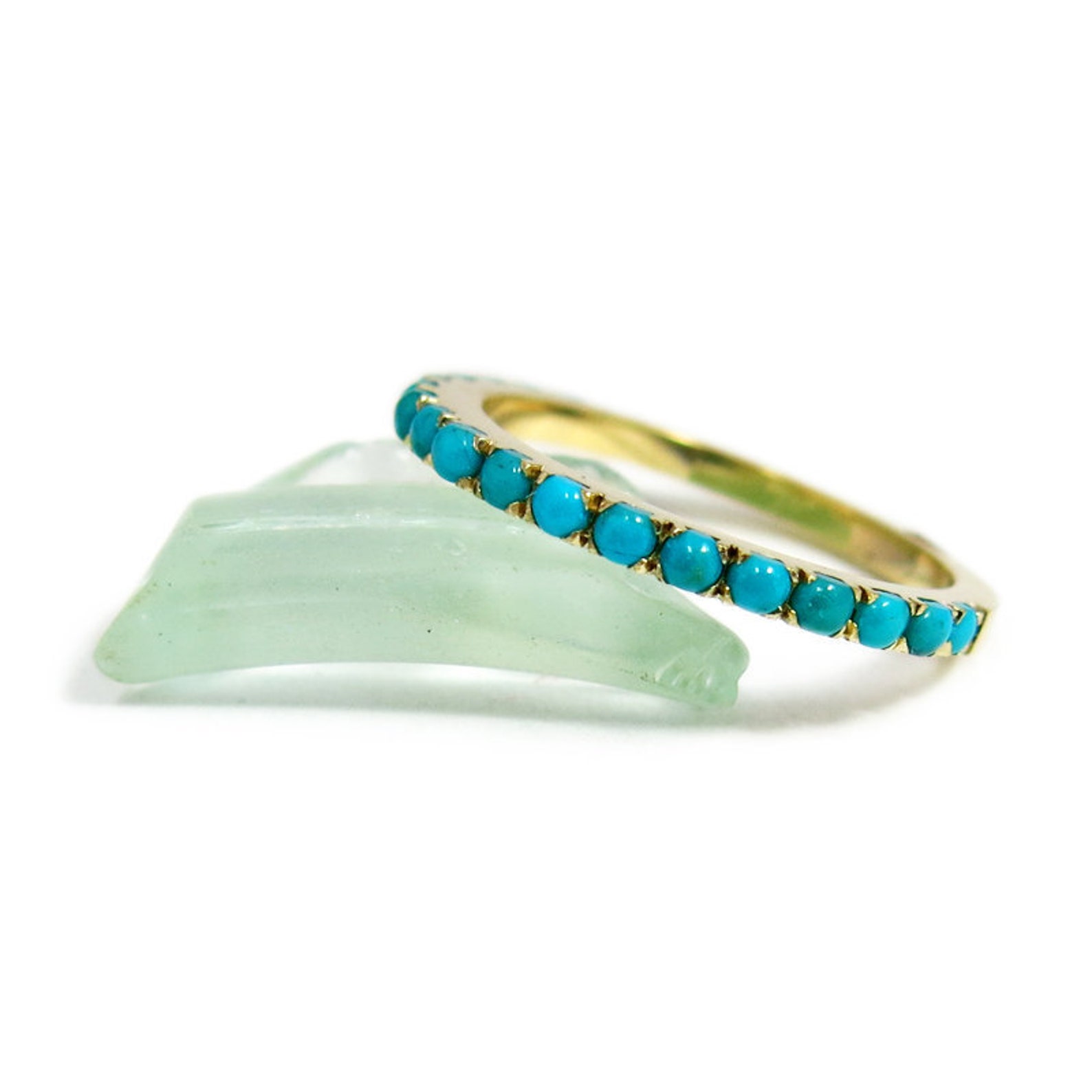 Gold Stackable Rings, Turquoise Ring, Stackable Anniversary Ring ...