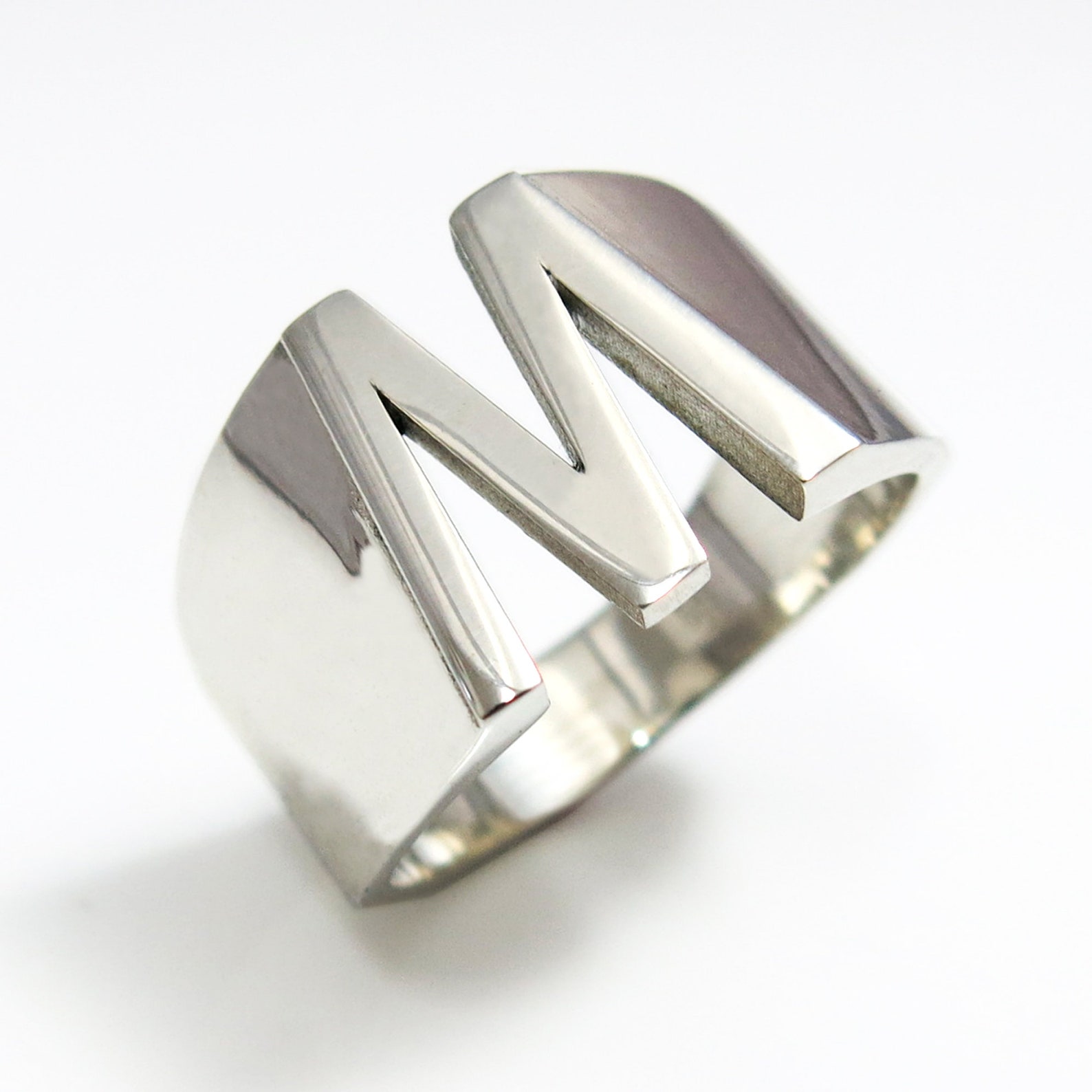 Personalized Gold Ring Gold Initial Ring Gold M Ring | Etsy