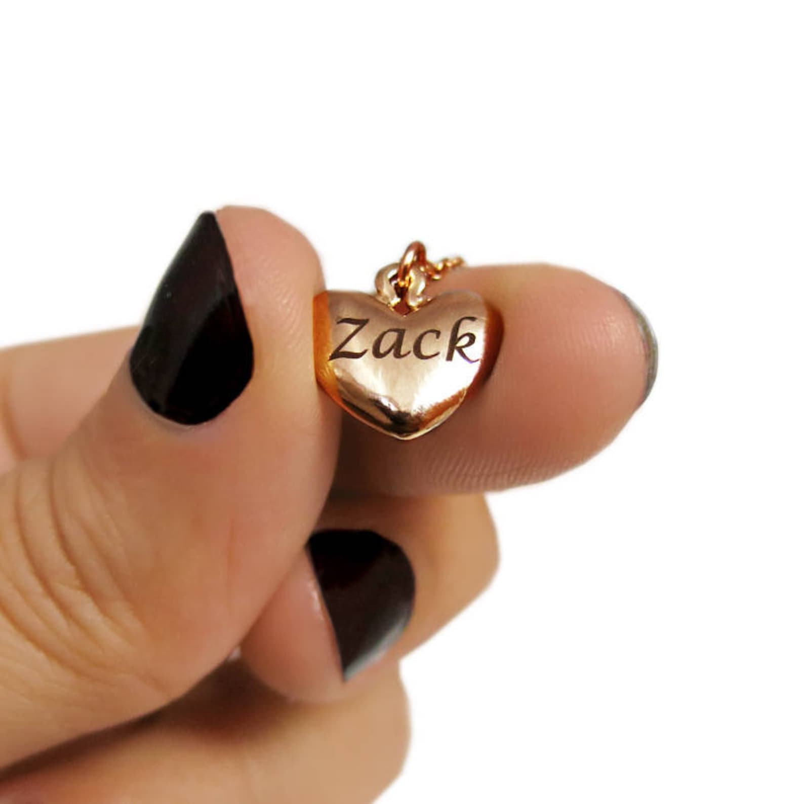 Rose Gold Heart Necklace, Heart Name Necklace, Heart Necklace Women ...