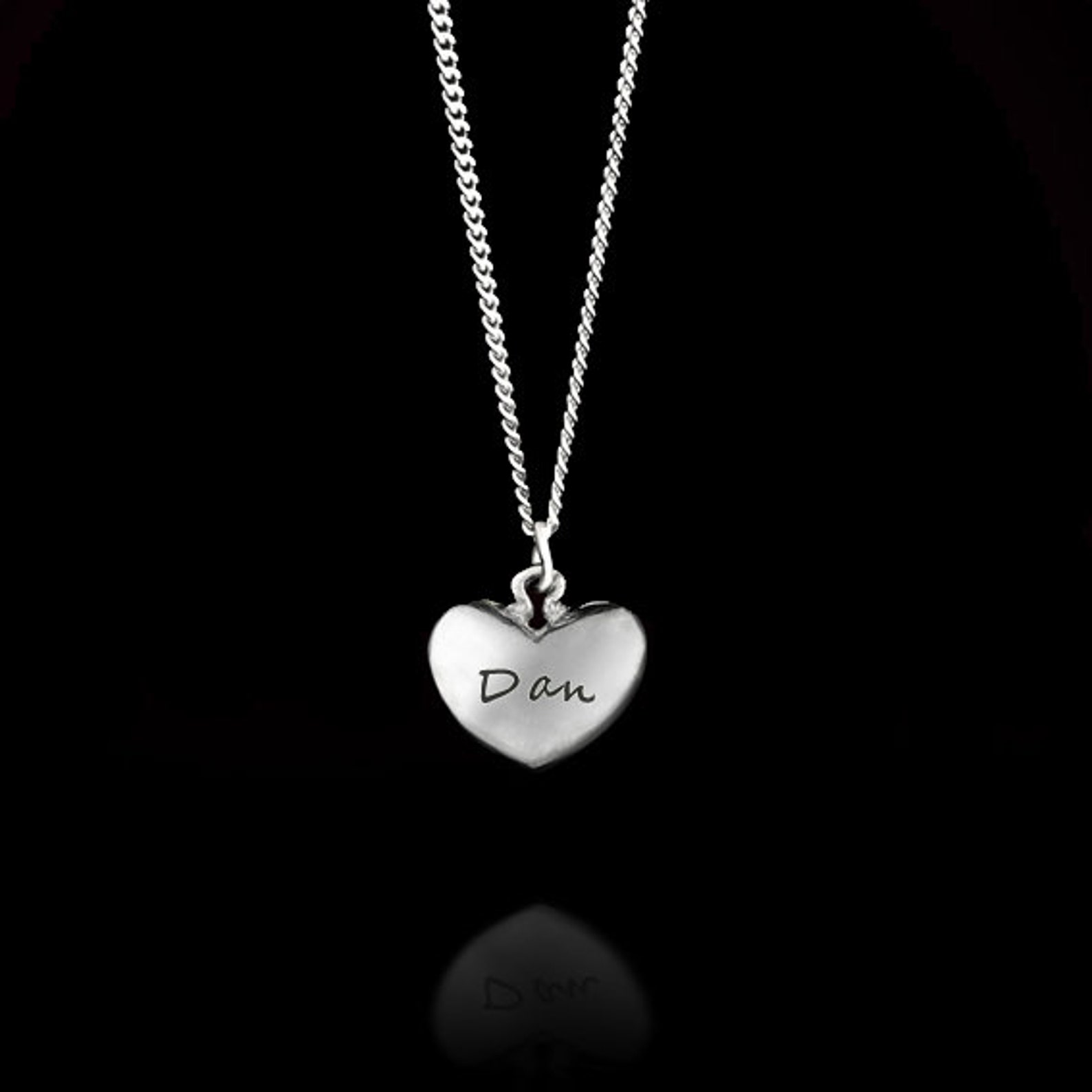 Personalize Heart Necklace Custom Heart Necklace Engraved - Etsy