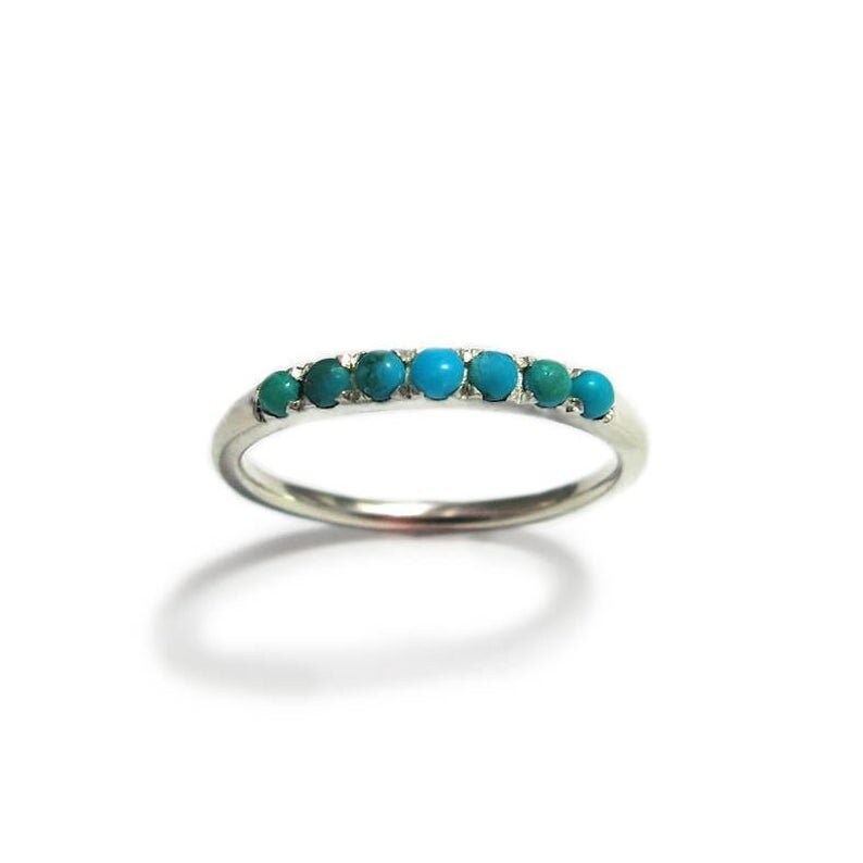 Turquoise Ring Turquoise Stack Ring Boho Turquoise Ring | Etsy
