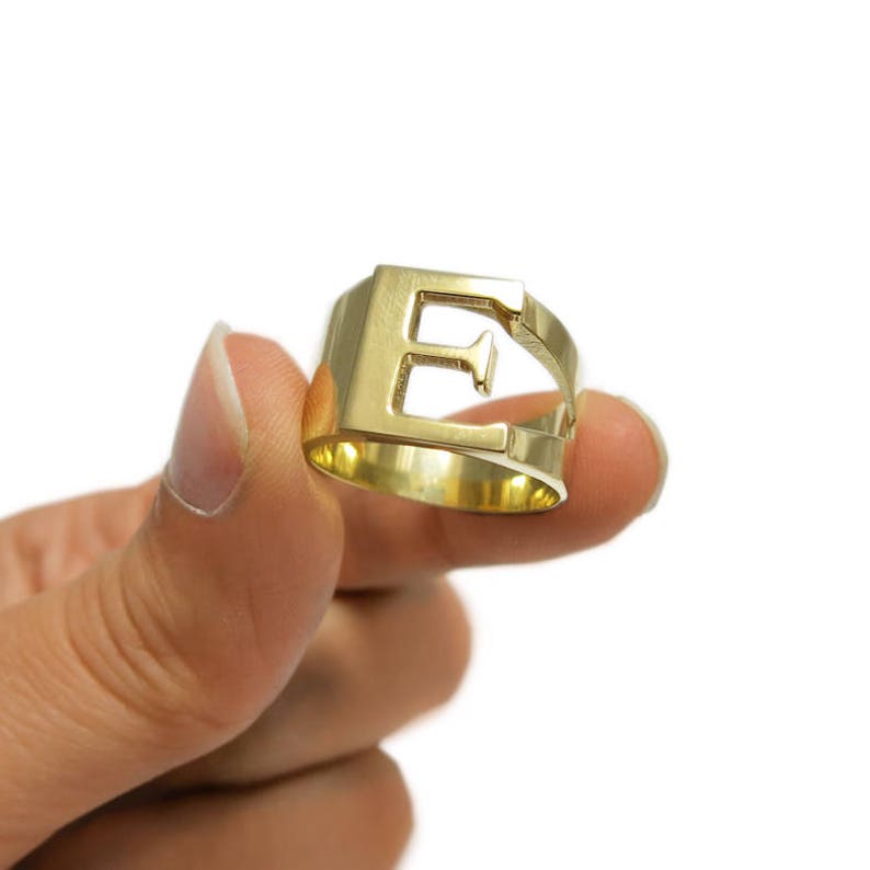 Personalized Ring Custom Letter Jewelry Initial Gift | Etsy