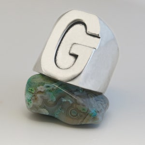 Initial Ring, Letter Ring, Chunky Ring, Alphabet Ring, G Ring, Initial ...