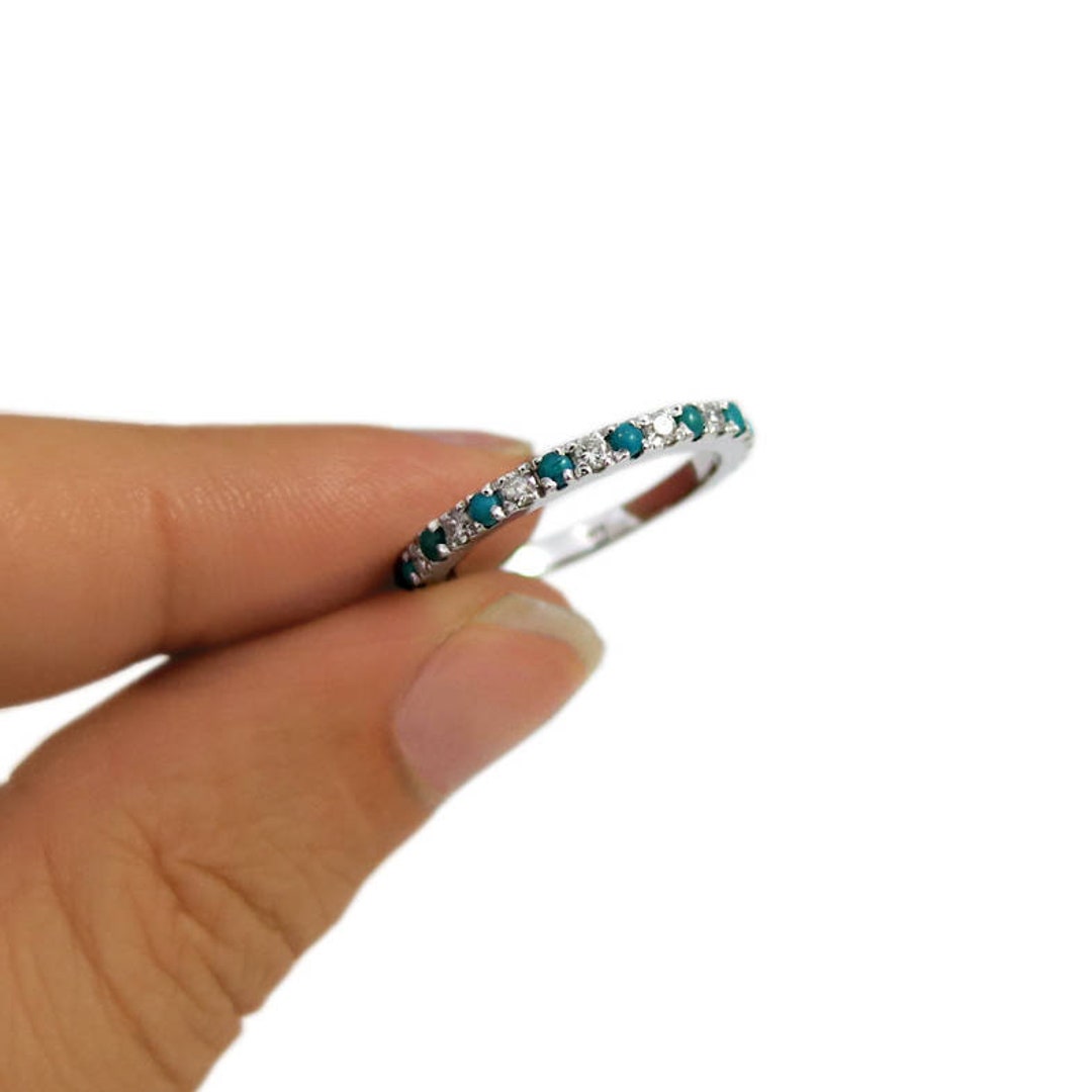 Stackable Gemstone Ring, Gold Stackable Rings, Blue Gem Ring, Turquoise ...