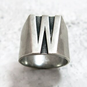 Letter Ring, Initial Ring, Chunky Ring, Alphabet Ring, Initial Jewelry ...