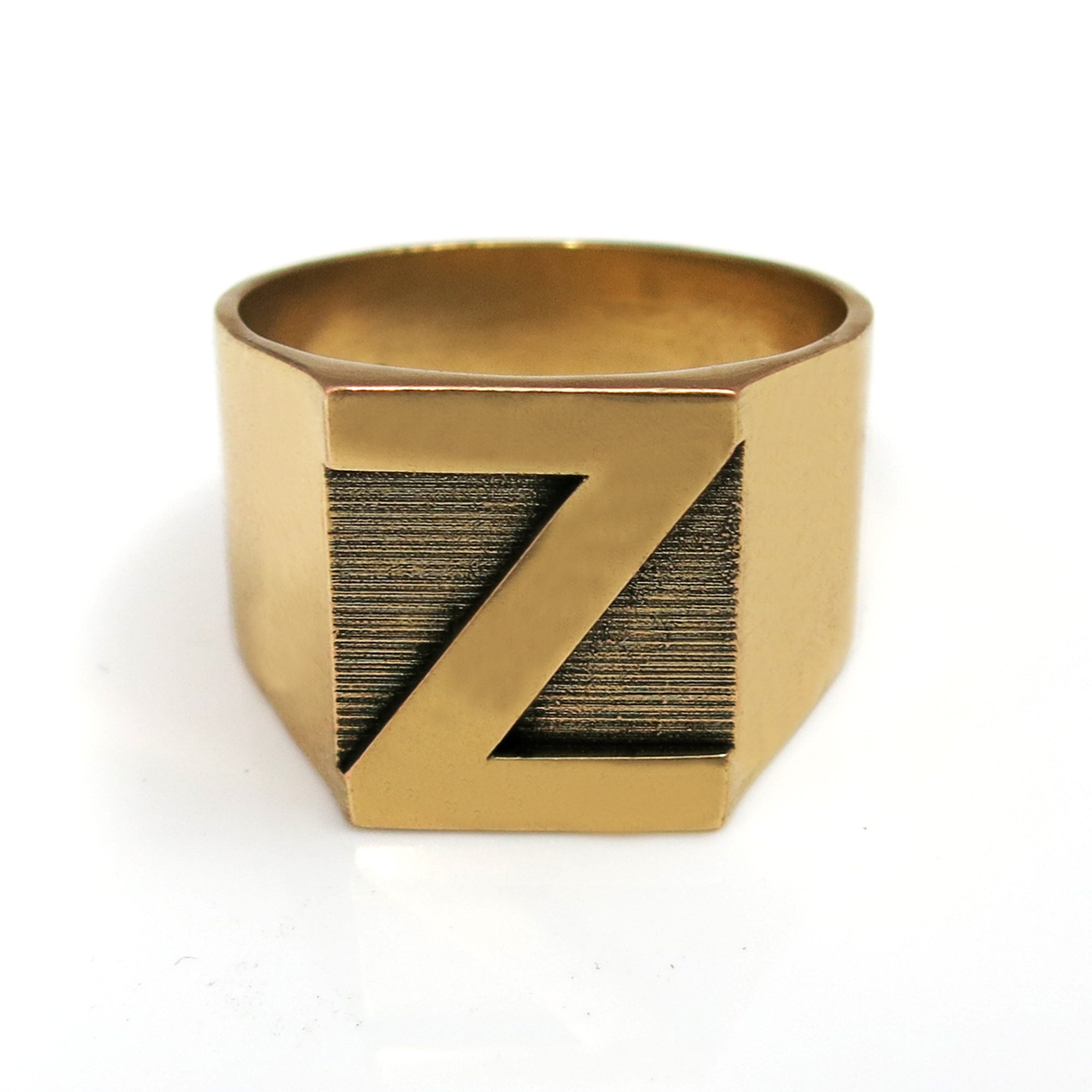 Initial Ring Chunky Ring Letter Ring Alphabet ring | Etsy