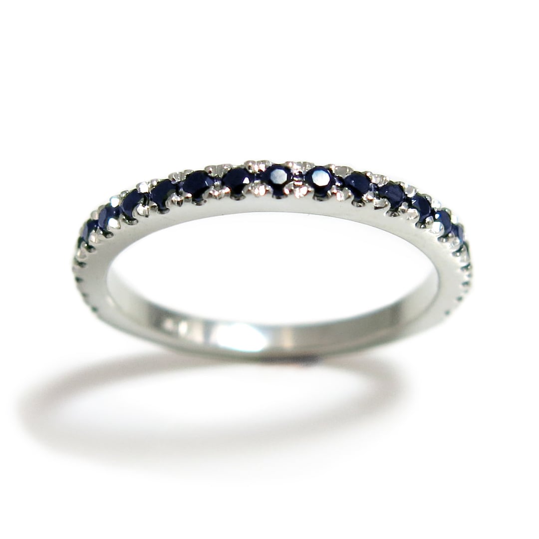Sapphire Stacking Ring, Sapphire Anniversary Ring, Sapphire Eternity ...