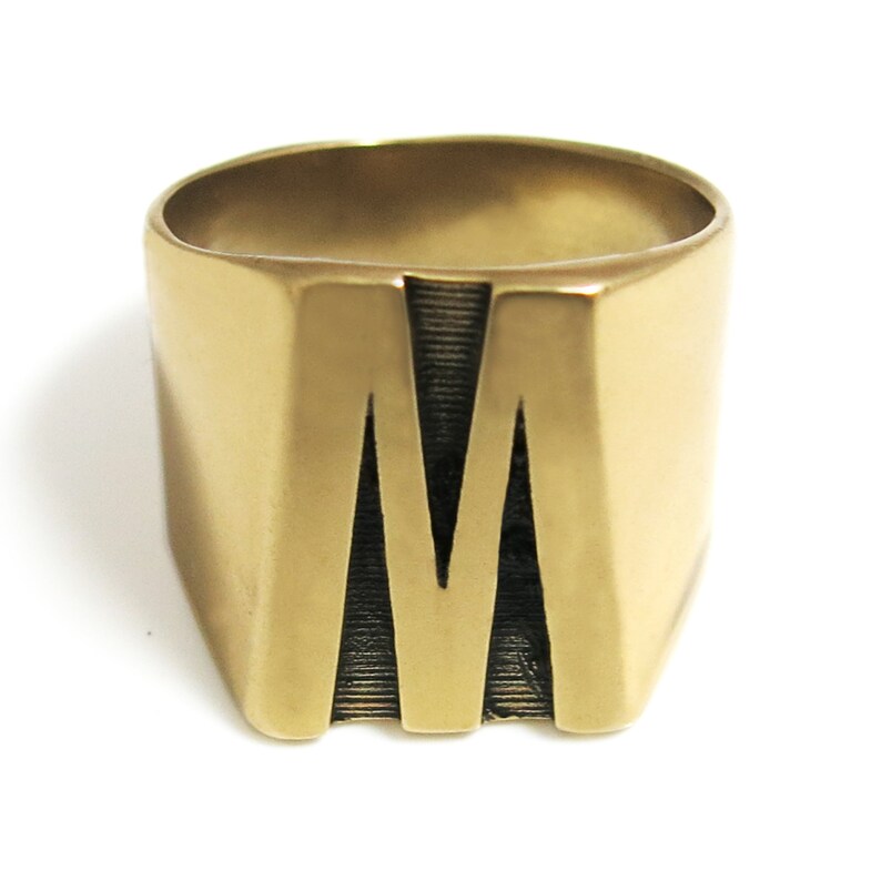 Initial Ring Chunky Ring Letter Ring Alphabet Ring - Etsy