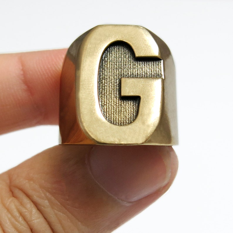Initial Ring Letter Ring Chunky Ring Alphabet Ring G Ring - Etsy