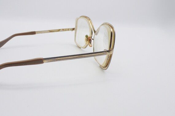 1970s Women's Gold Plate Eyeglasses Frame and Case - Gem