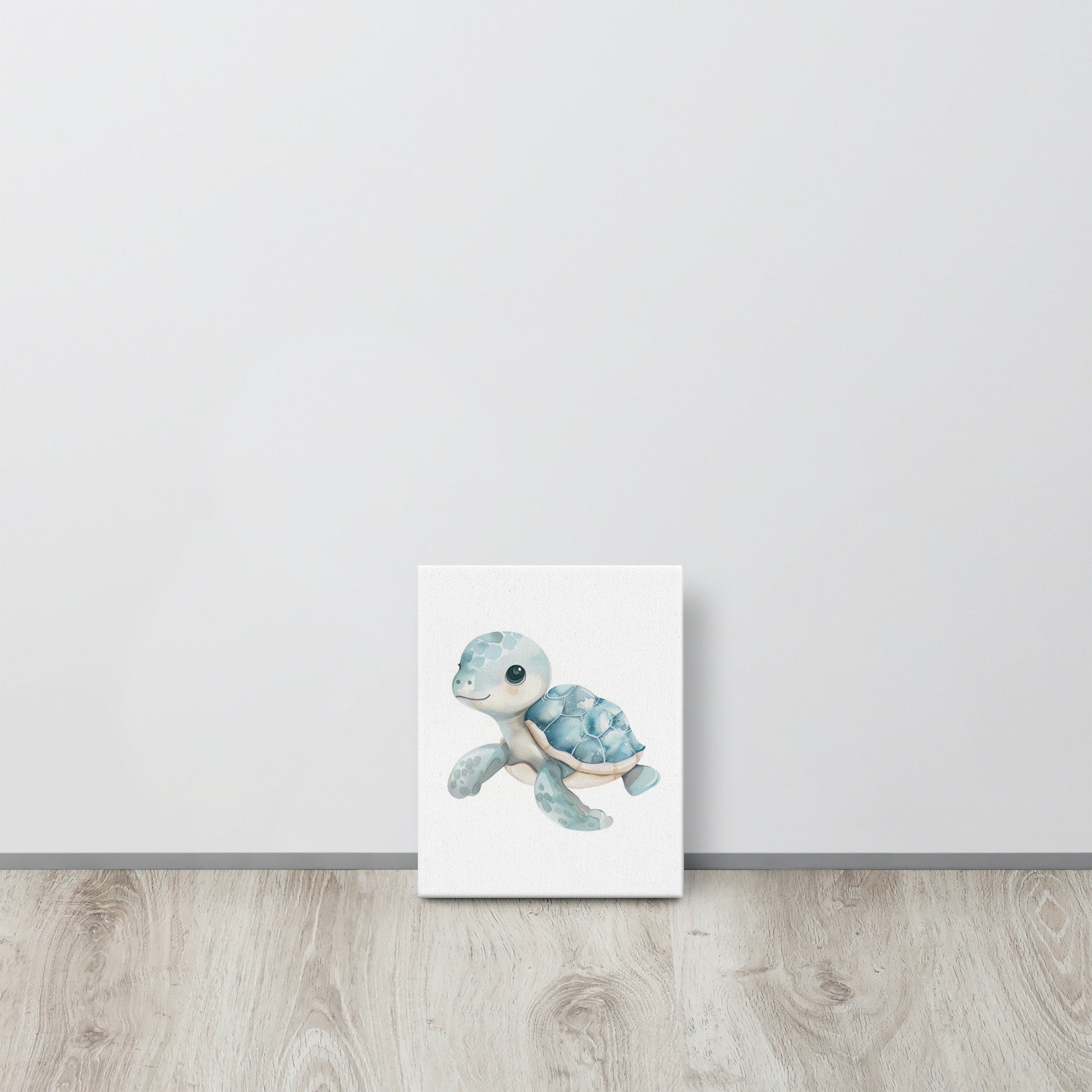 Cute Baby Turtle Watercolor Canvas. Boy or Girl Nursery, Bedroom, or ...