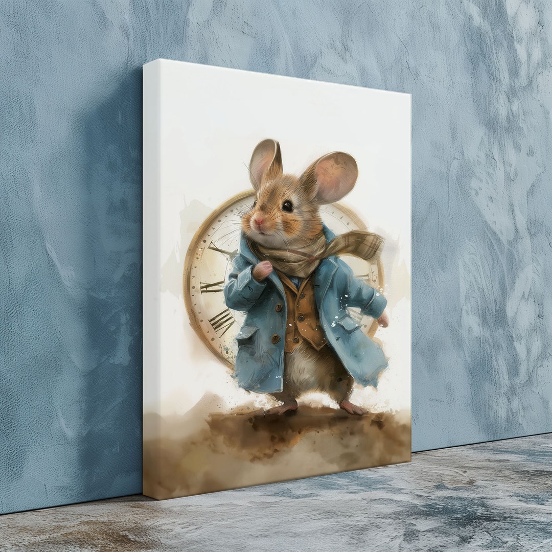 Hickory Dickory Dock, the Mouse Ran up the Clock Canvas. Girl, Boy ...
