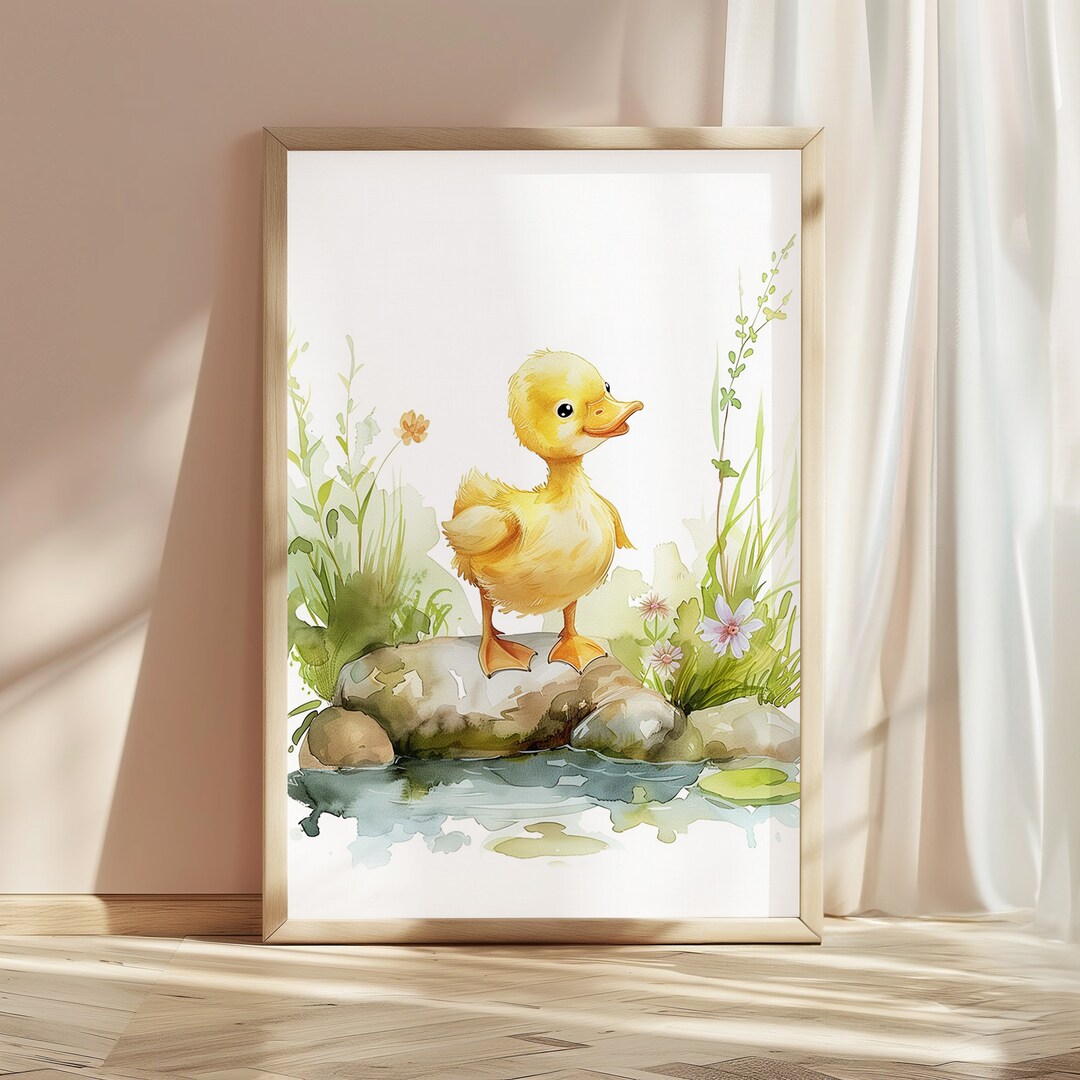 Cute Duckling Poster. Wall Art for Kids Nursery, Bedroom, or Playroom ...