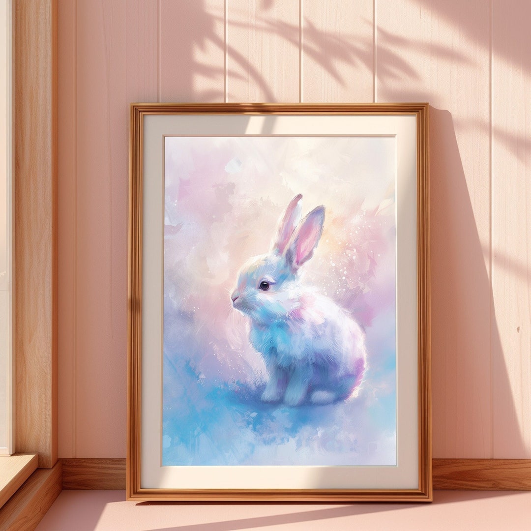 Cute Bunny Poster. Nursery Wall Art. Kids Bedroom, Playroom, or Nursery ...