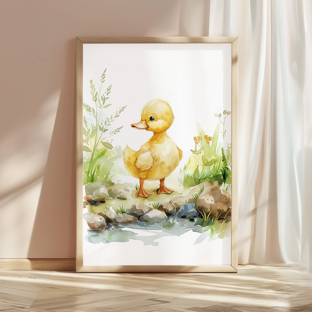 Cute Duckling Poster. Wall Art for Kids Nursery, Bedroom, or Playroom ...