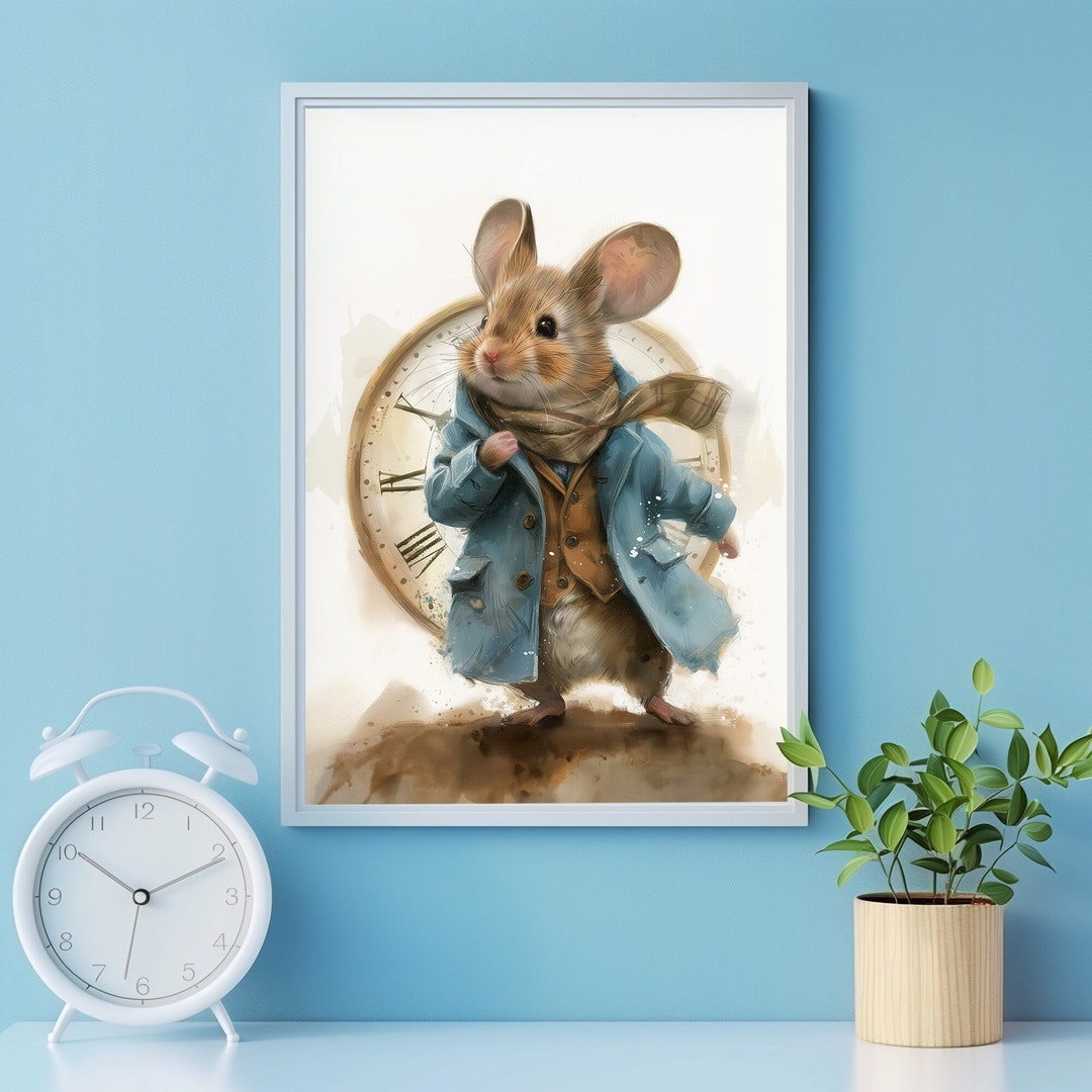 Hickory Dickory Dock, Mouse and Clock Poster for Young Girl or Boy ...