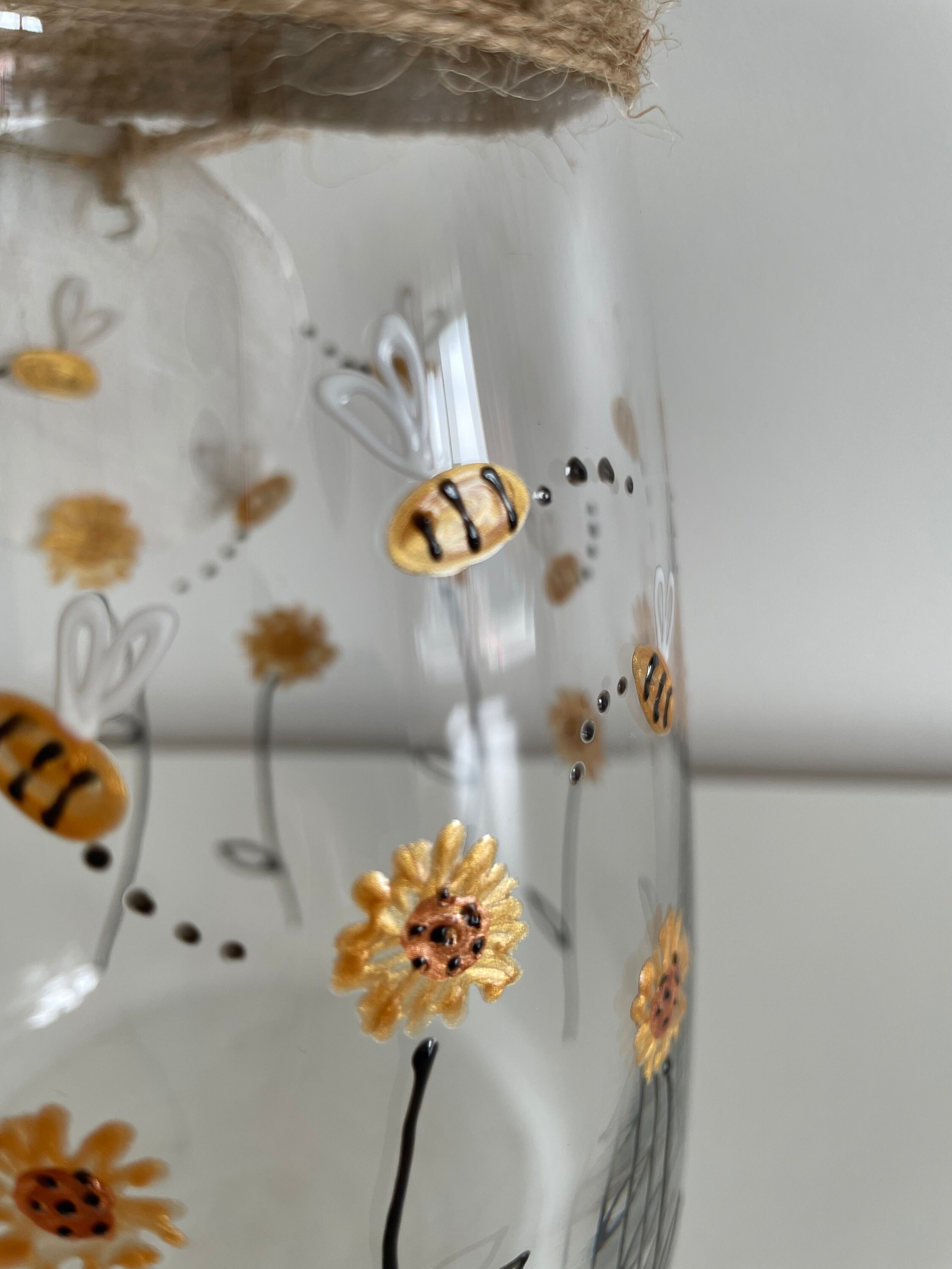 Sunflowers and Bee Vase Bee Happy Designed and Hand Painted by - Etsy UK