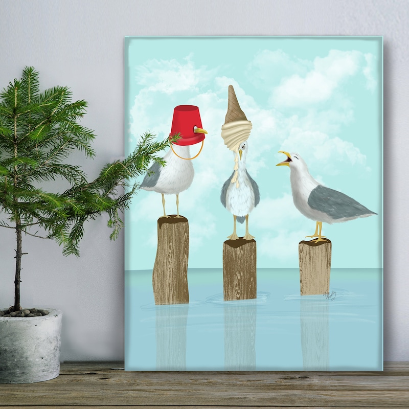 Whimsical Beach Art - Etsy