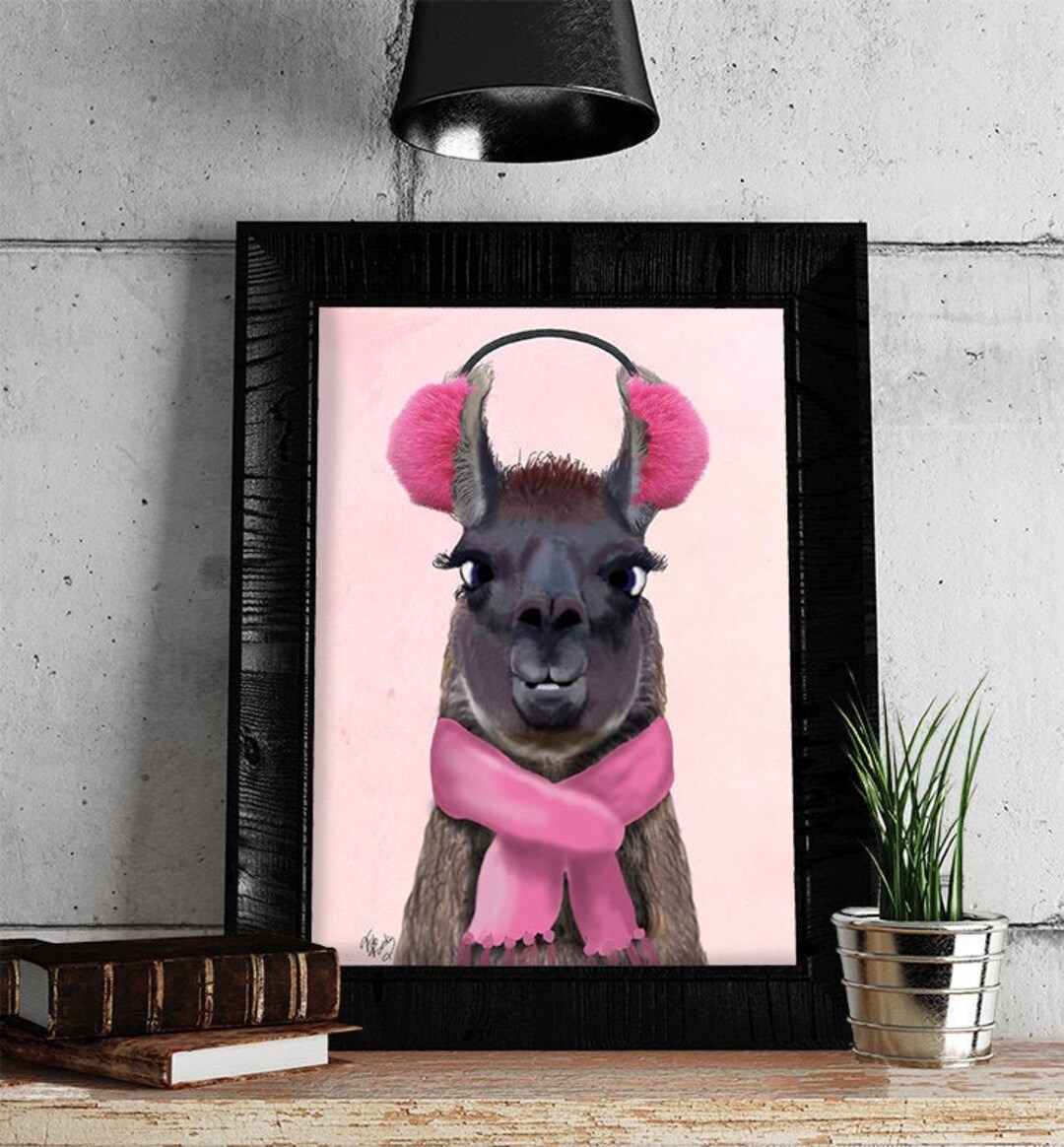 Chilly Llama Print - Cute Animal Art for Kids Rooms Baby Room Decor ...