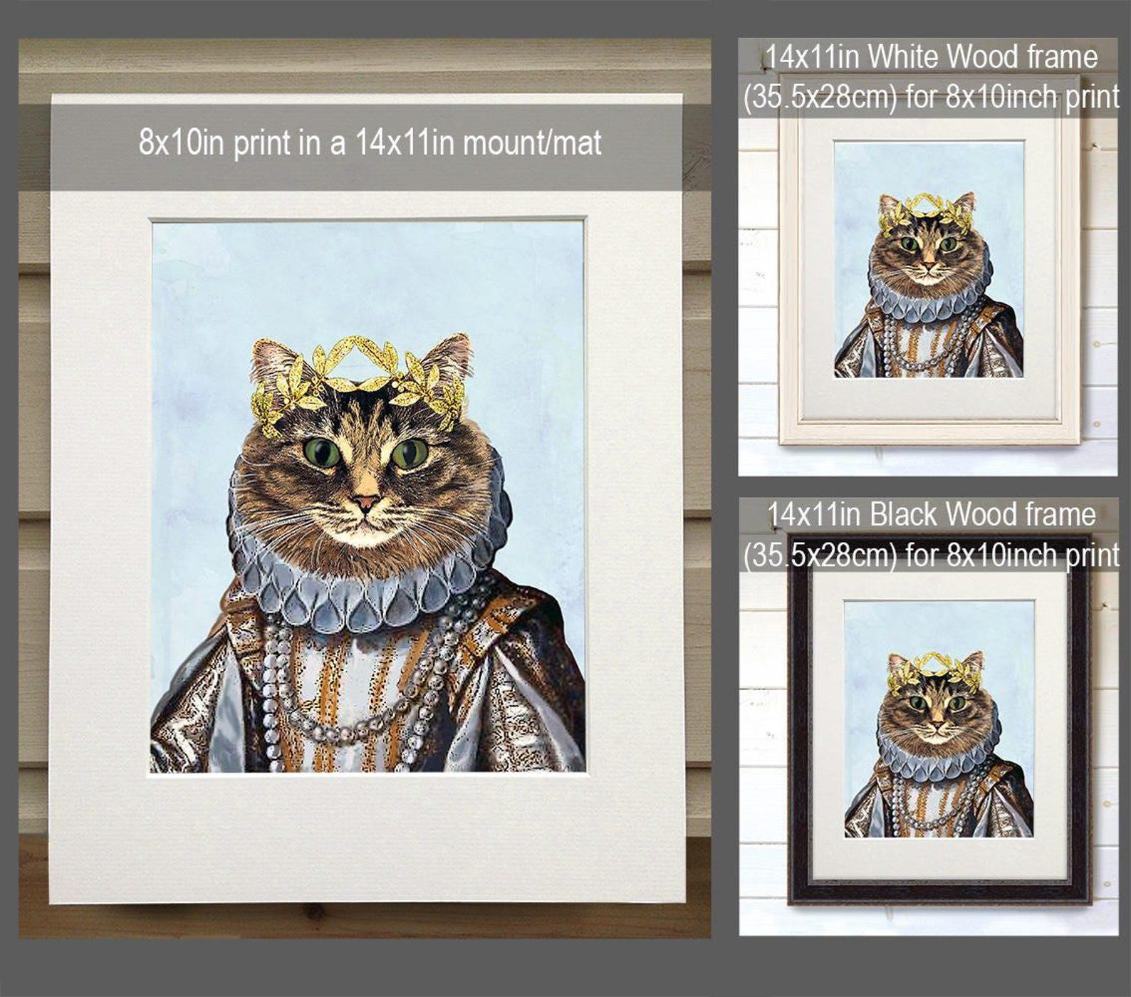 Tabby Cat Art Print - Cat Queen - Royal Cat Tabby Cat Print Gift for ...