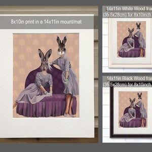 Purple Rabbits Art Print Digital Art Illustration Mixed Media Original ...