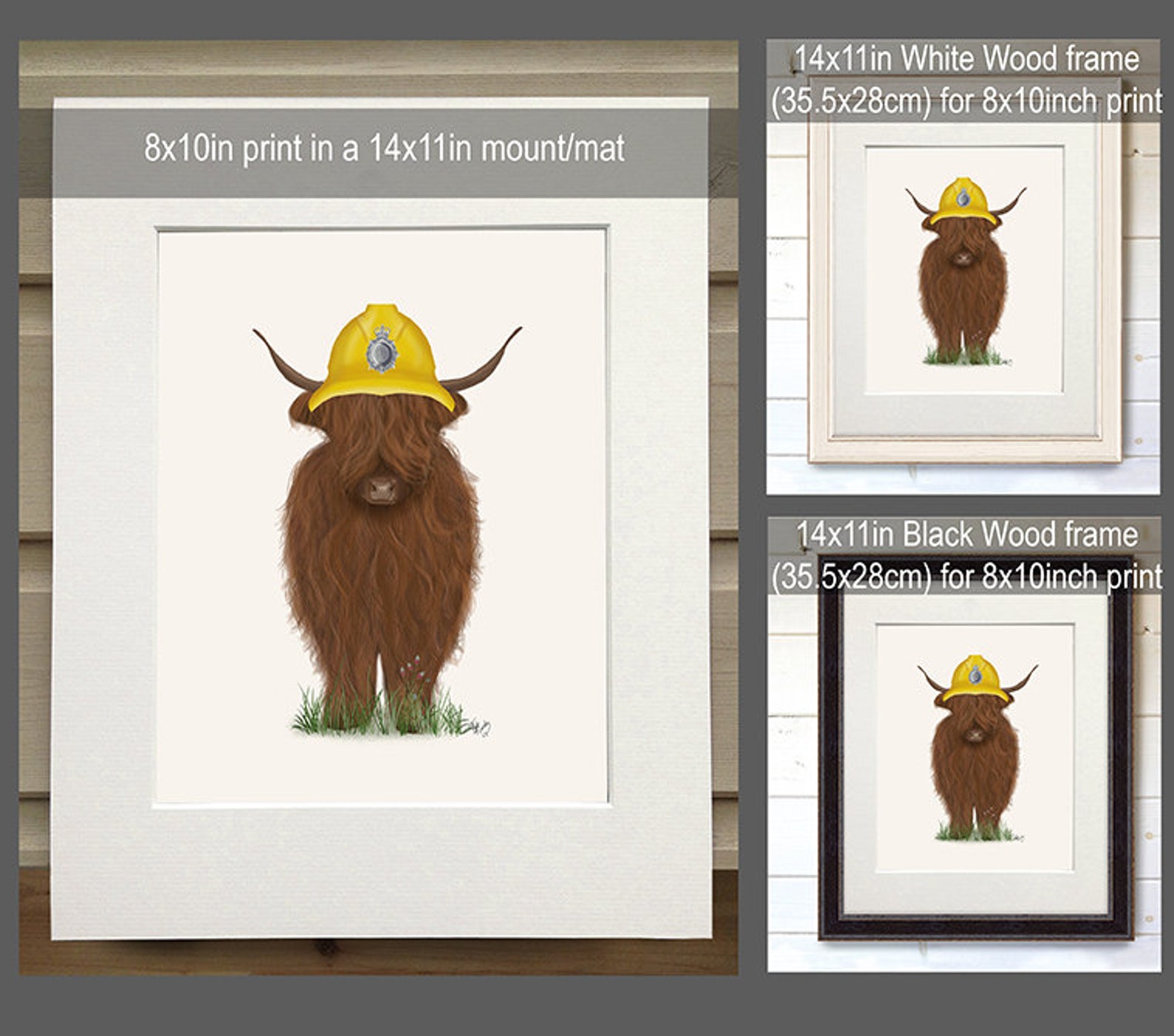 Gift for Fireman Highland Cow Fireman Fireman Kids Decor - Etsy