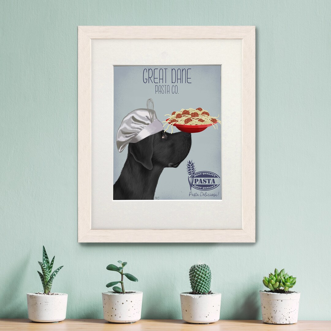 Great Dane Print, Black Great Dane Art, Great Dane Gift, Kitchen Print ...