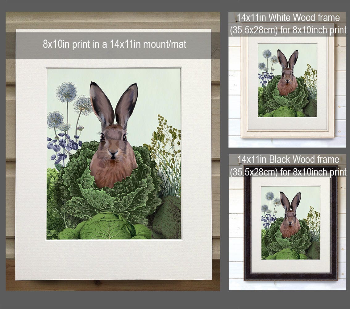 Art print rabbit Cabbage patch rabbit 1 Bunny nursery art | Etsy