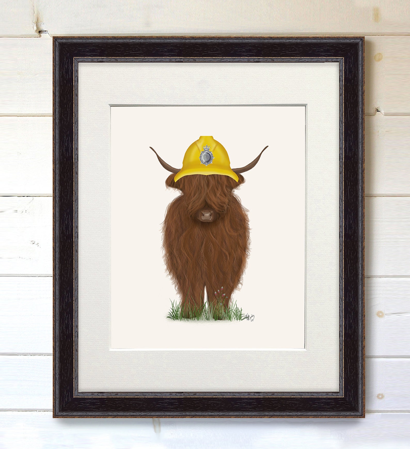 Gift for Fireman Highland Cow Fireman Fireman Kids Decor - Etsy